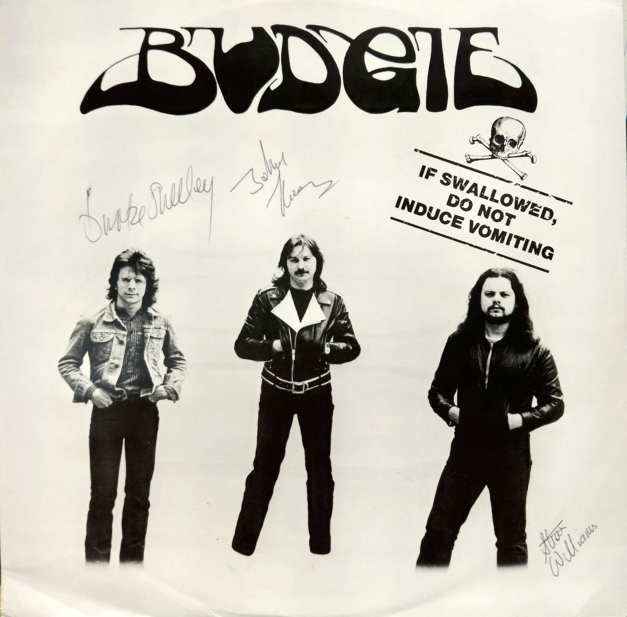 Budgie If Swallowed Do Not Induce Vomiting - Autographed UK 12" vinyl ...